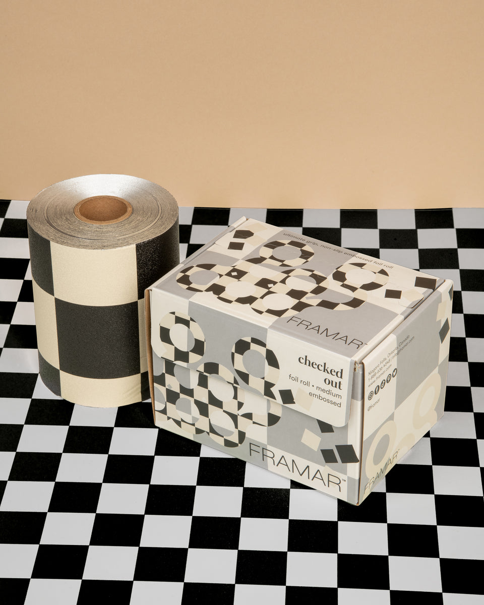 Framar Checked Out Embossed Roll Foil 97.5m (320ft) (12pc CARTON ...