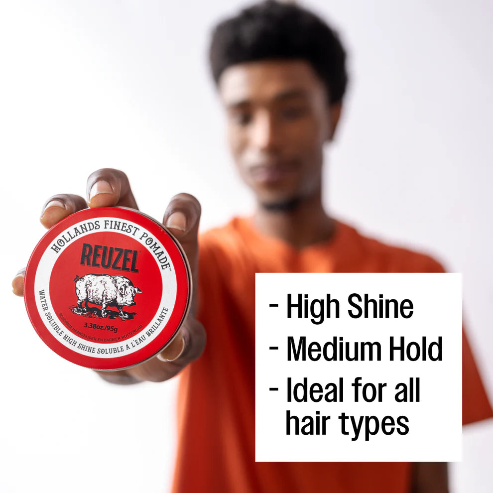 REUZEL Red Pomade Water Soluble High Shine 95g – Hair and More