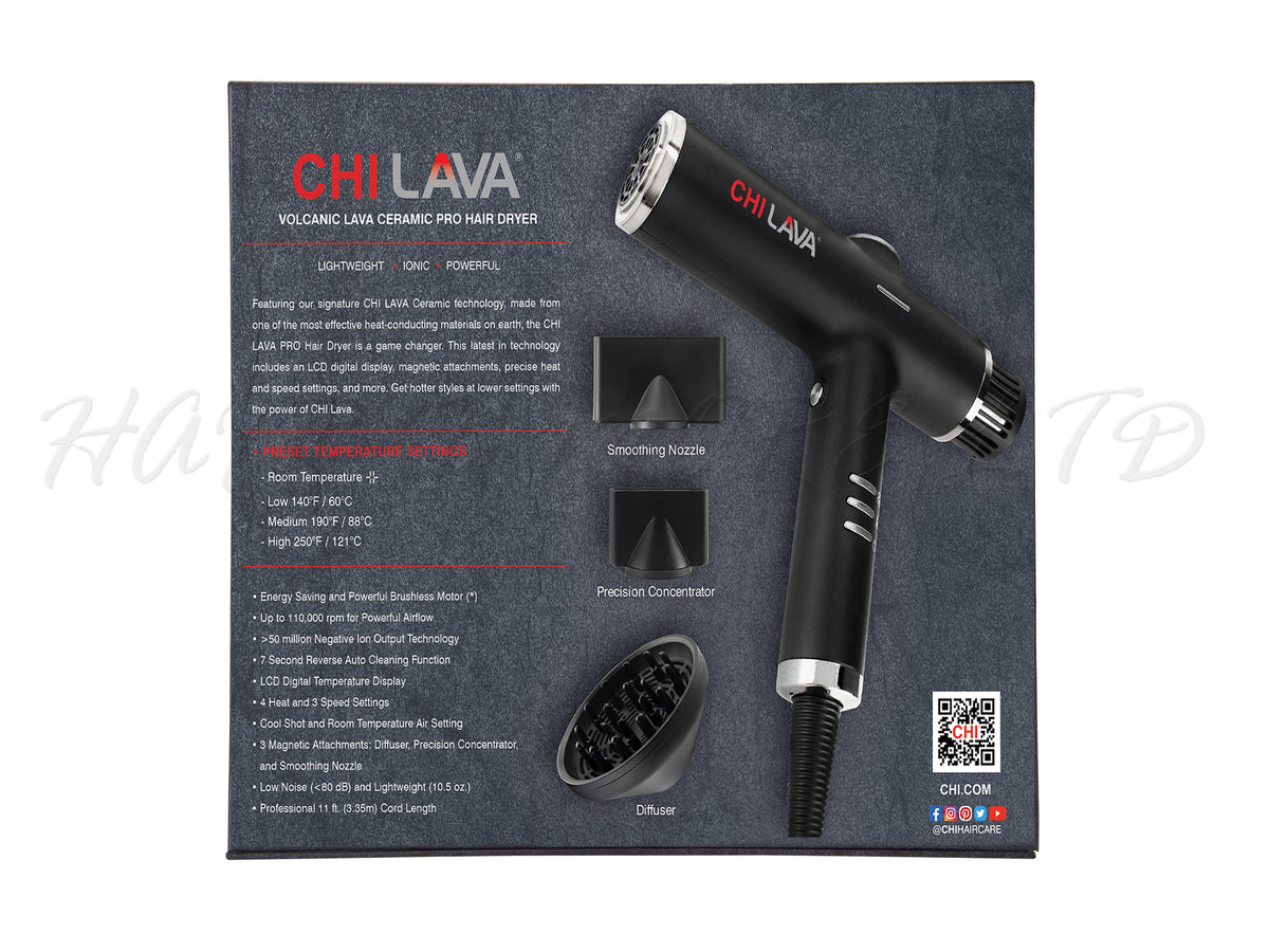 CHI Lava Ceramic Pro Hair Dryer, Brushless Motor – Hair and More
