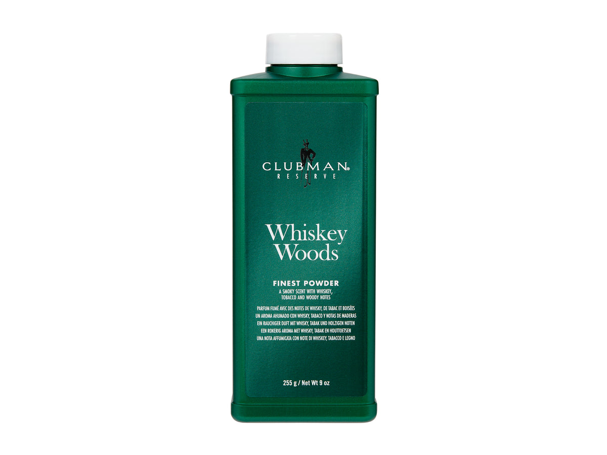 Clubman Reserve Finest Talc Powder, Whiskey Woods 255g – Hair and More