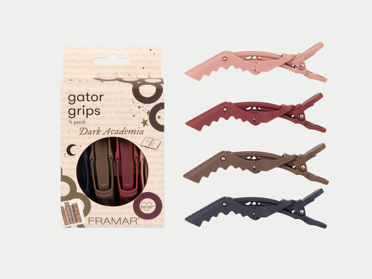 Framar Gator Grip Hair Clips, Dark Academia (4pc) – Hair and More