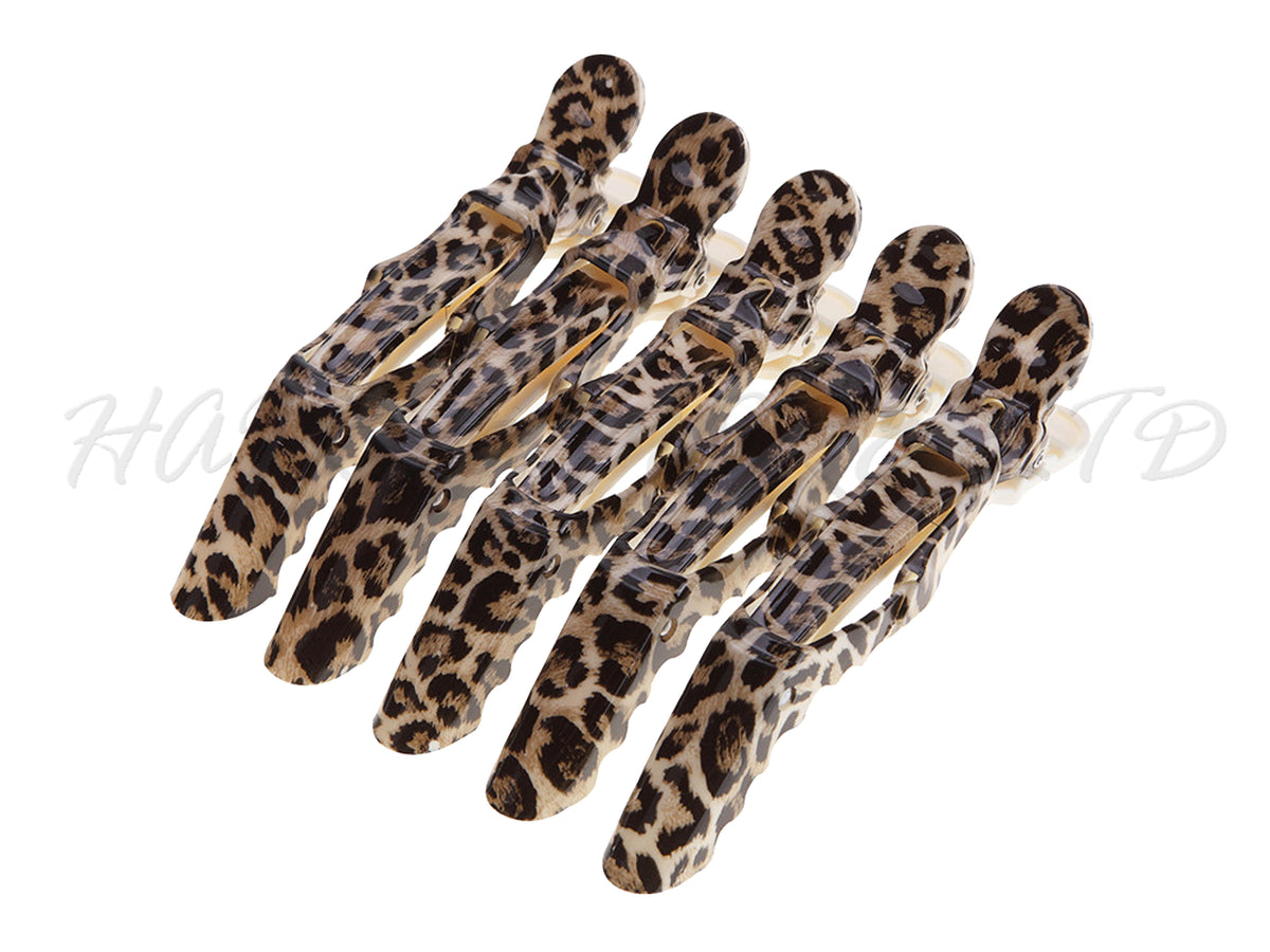 Sectioning Clips - Gator Style Leopard 5 Pack – Hair and More