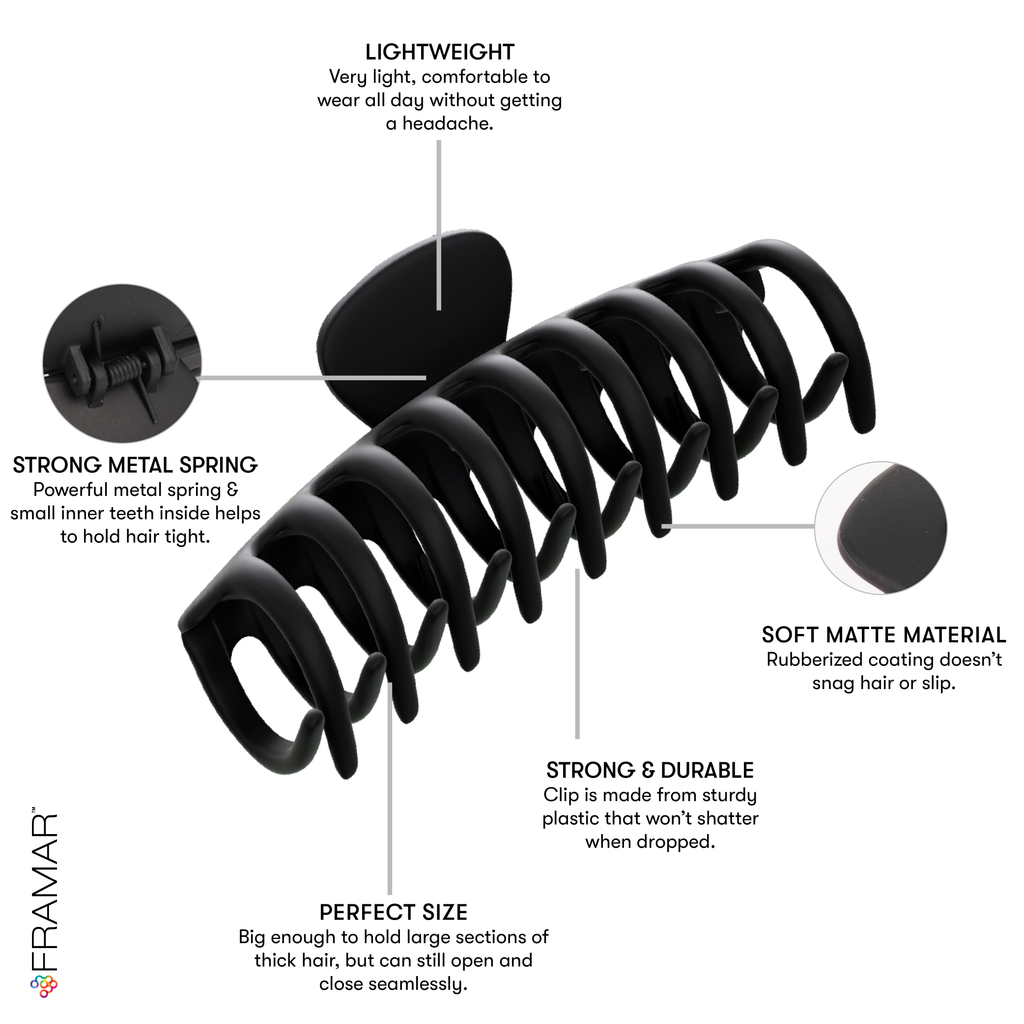 Framar Claw Clips, Black (4pk) – Hair and More