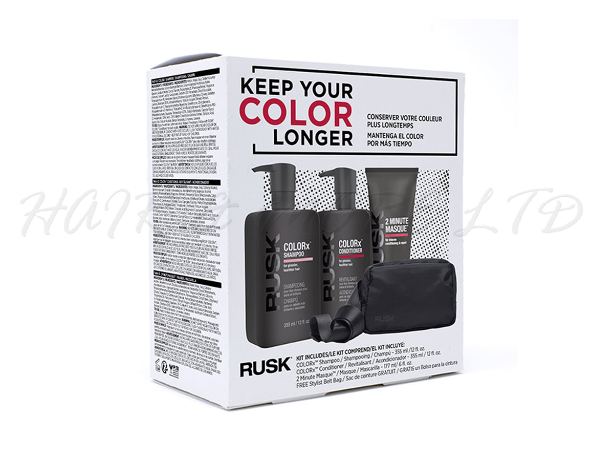 Rusk COLORx Gift Set - Shampoo, Conditioner & Mask & Belt Bag – Hair ...